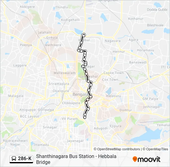 286K Route: Schedules, Stops & Maps - Shanthinagara Bus Station (Updated)