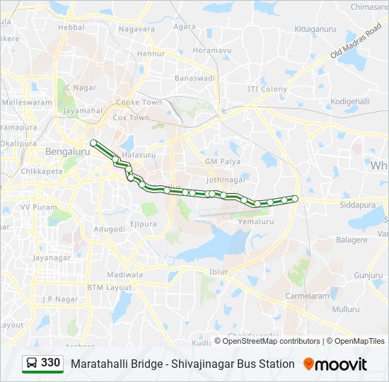 330 Route: Schedules, Stops & Maps - Maratahalli Bridge (Updated)