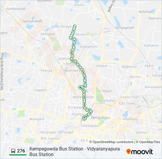 276 Route: Schedules, Stops & Maps - Vidyaranyapura Bus Station (Updated)
