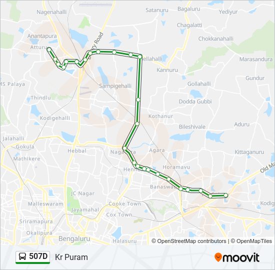 507d Route: Schedules, Stops & Maps - Kr Puram (Updated)