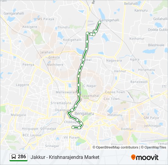 286 Route: Schedules, Stops & Maps - Jakkur (Updated)