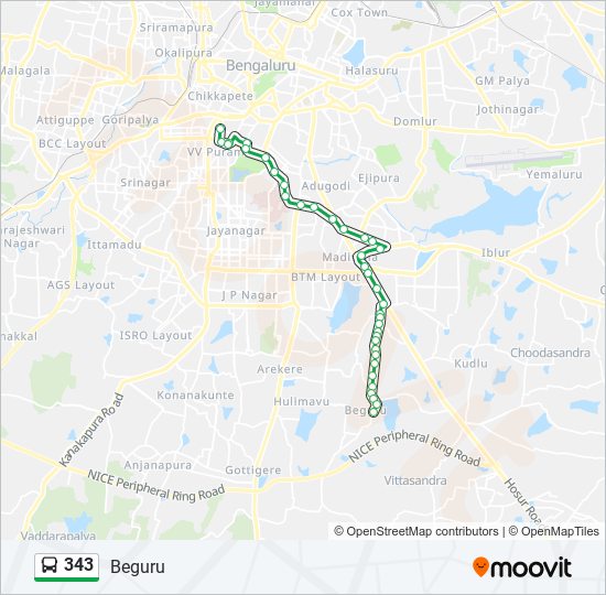 343 Route: Schedules, Stops & Maps - Beguru (Updated)