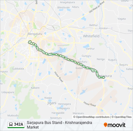 342a Route: Schedules, Stops & Maps - Sarjapura Bus Stand (Updated)