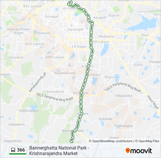 366 Route: Schedules, Stops & Maps - Bannerghatta National Park (Updated)