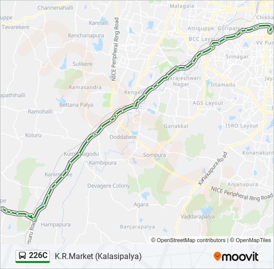 226c Route: Schedules, Stops & Maps - K.R.Market (Kalasipalya) (Updated)