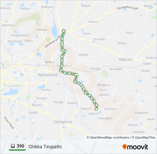 390 Route: Schedules, Stops & Maps - Chikka Tirupathi (Updated)