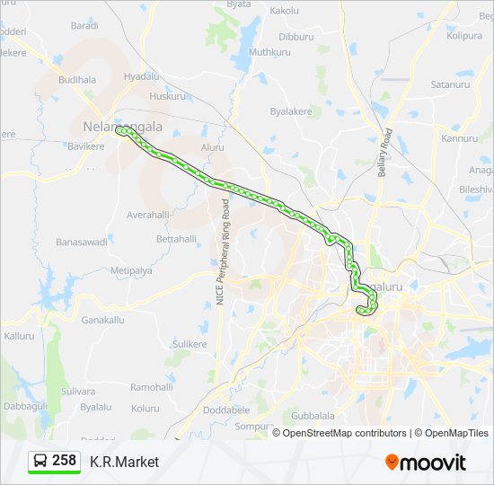 258 Route: Schedules, Stops & Maps - K.R.Market (Updated)