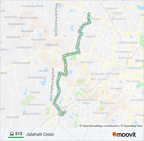 515 Route: Schedules, Stops & Maps - Jalahalli Cross (Updated)