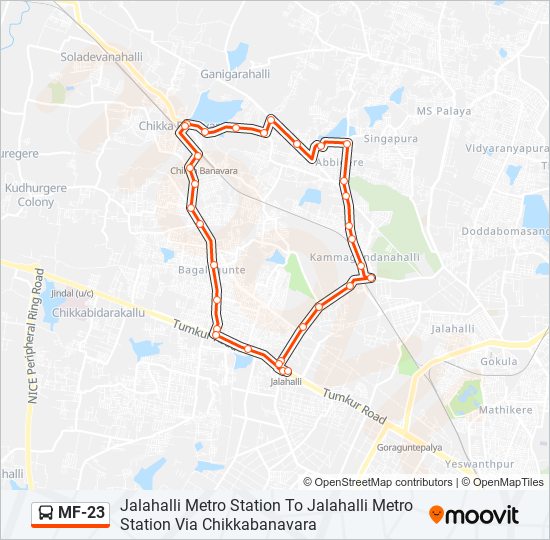 mf23 Route: Schedules, Stops & Maps - Jalahalli Metro Station To ...