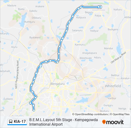 kia17 Route: Schedules, Stops & Maps - B.E.M.L.Layout 5th Stage (Updated)