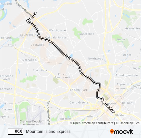Ruta 88x: horarios, paradas y mapas - Outbound (Actualizado)