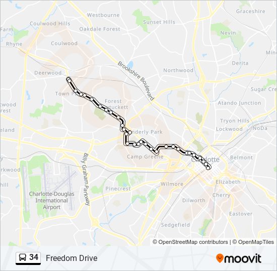 34 Route: Schedules, Stops & Maps - Inbound (Updated)