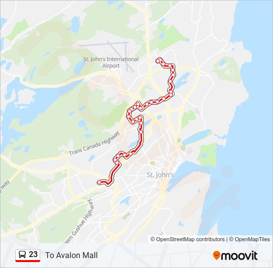 23 Route: Schedules, Stops & Maps - Mun Centre - Avalon Mall (Updated)