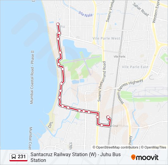 231 Route: Schedules, Stops & Maps - Juhu Bus Station (Updated)