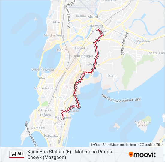 60 Route: Schedules, Stops & Maps - Kurla Bus Station (E) (Updated)