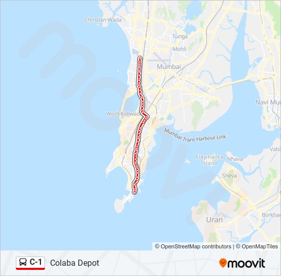 c1 Route: Schedules, Stops & Maps - Colaba Depot (Updated)