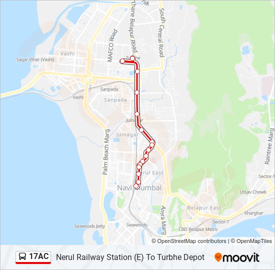 17ac Route: Schedules, Stops & Maps - Turbhe Depot (Updated)