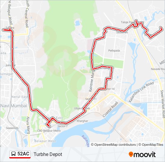 52ac Route: Schedules, Stops & Maps - Turbhe Depot (Updated)