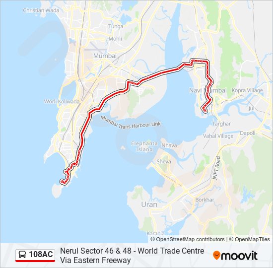 108ac Route: Schedules, Stops & Maps - Nerul Sector 46 & 48 Via Eastern ...