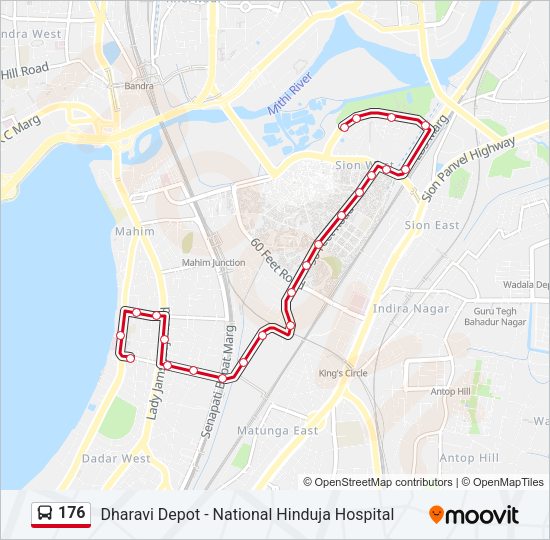 176 Route: Schedules, Stops & Maps - Dharavi Depot (Updated)