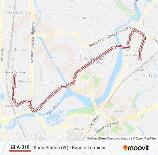 A310 Route: Schedules, Stops & Maps - Bandra Terminus (Updated)