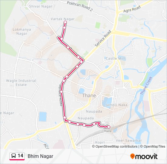 14 Route: Schedules, Stops & Maps - Bhim Nagar (Updated)