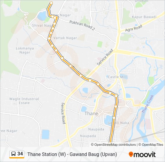 34 Route: Schedules, Stops & Maps - Gawand Baug (Upvan) (Updated)