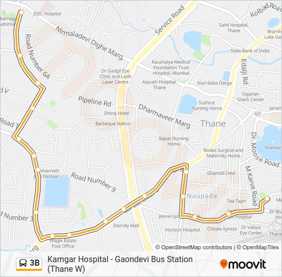 3b Route: Schedules, Stops & Maps - Gaondevi Bus Station (Thane W ...