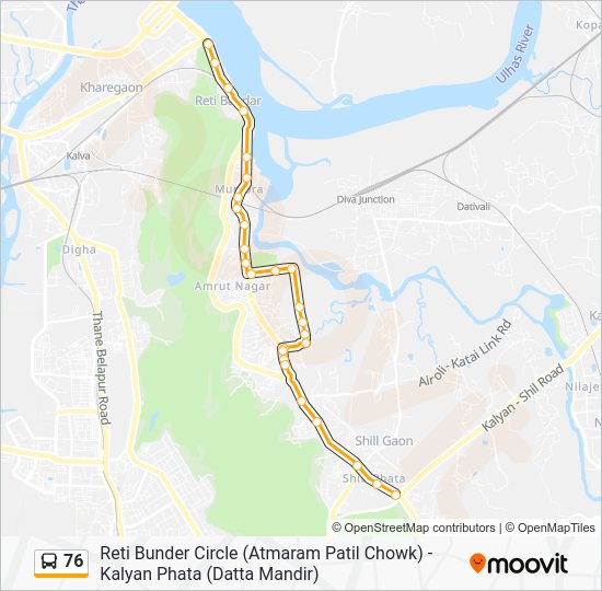 76 Route: Schedules, Stops & Maps - Reti Bunder Circle (Atmaram Patil ...