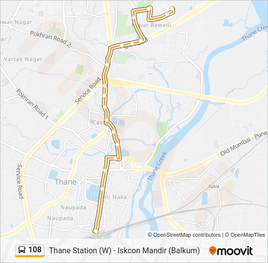 108 Route: Schedules, Stops & Maps - Iskcon Mandir (Balkum) (Updated)