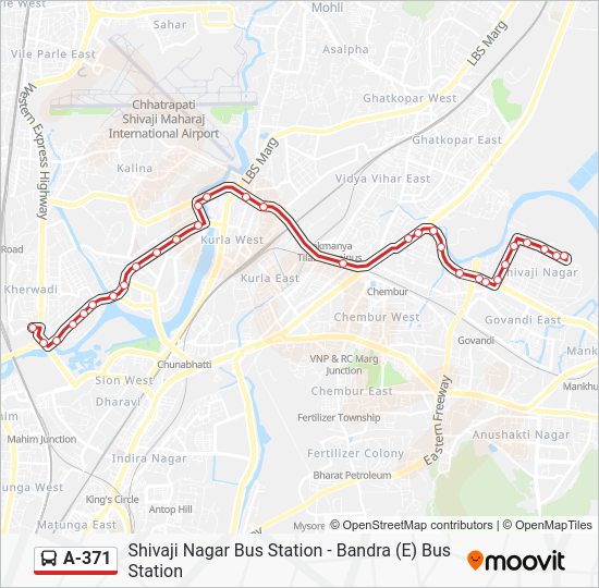 A371 Route: Schedules, Stops & Maps - Bandra (E) Bus Station (Updated)