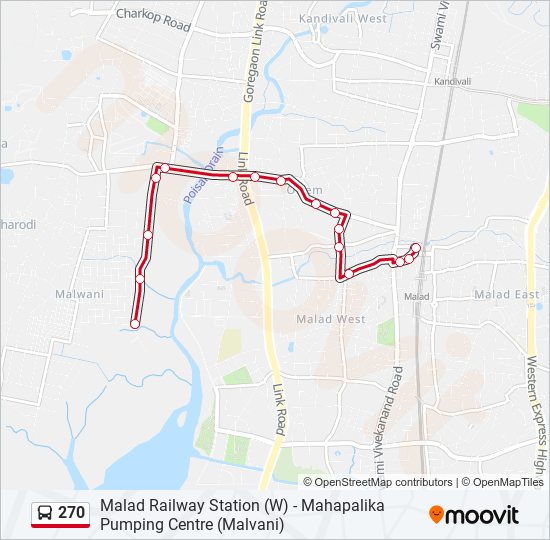 270 Route: Schedules, Stops & Maps - Mahapalika Pumping Centre (Malvani ...