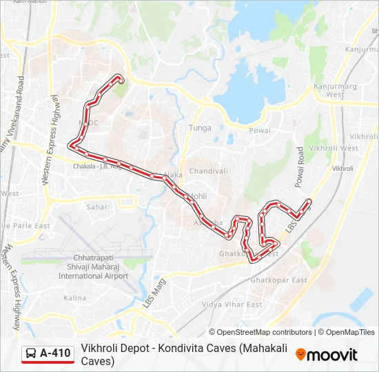 A410 Route: Schedules, Stops & Maps - Vikhroli Depot (Updated)