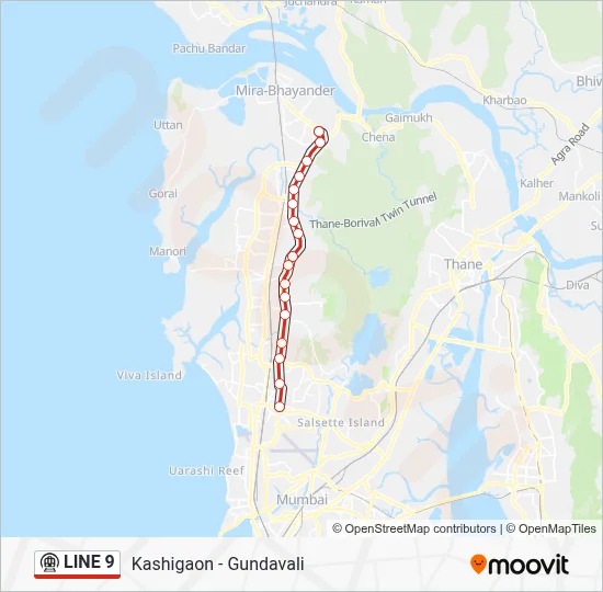 LINE 9 Route: Schedules, Stops & Maps - Kashigaon (Updated)