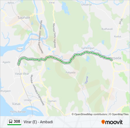 308 Route: Schedules, Stops & Maps - Ambadi (Updated)