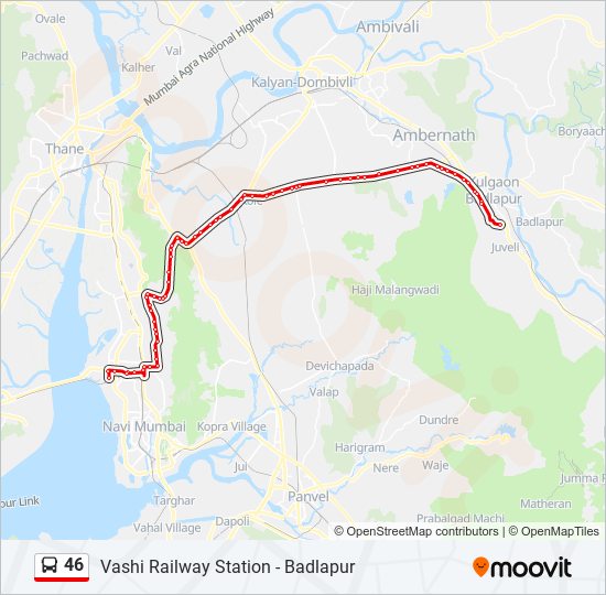 46 Route: Schedules, Stops & Maps - Vashi Railway Station (Updated)