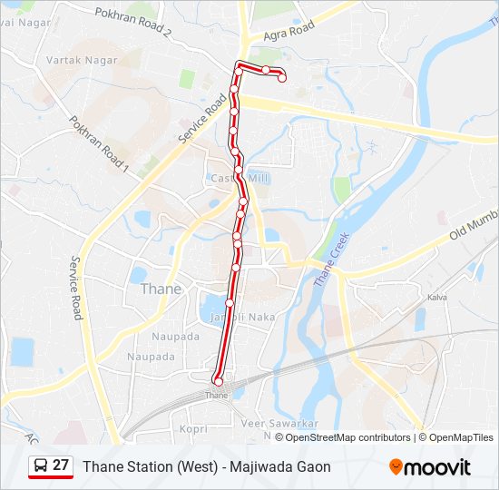 27 Route: Schedules, Stops & Maps - Majiwada Gaon (Updated)