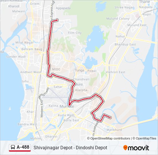 a488 Route: Schedules, Stops & Maps - Dindoshi Depot (Updated)