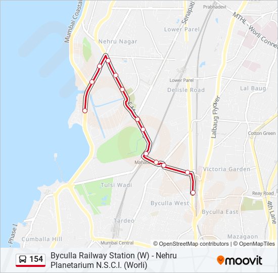 154 Route: Schedules, Stops & Maps - Byculla Railway Station (W) (Updated)
