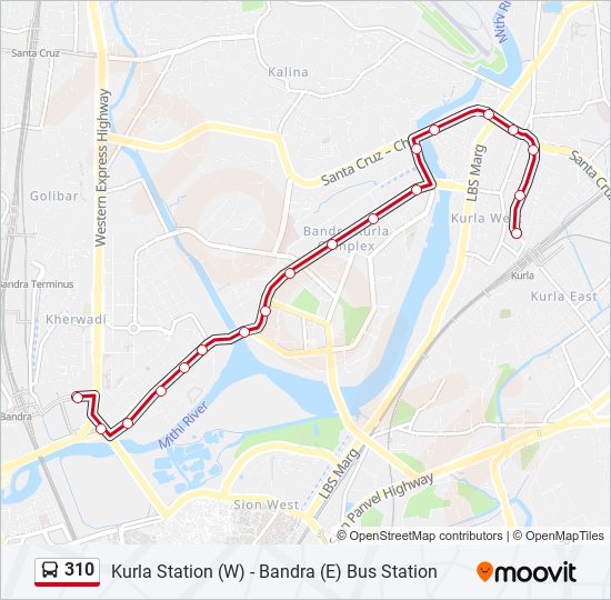 310 Route: Schedules, Stops & Maps - Bandra (E) Bus Station (Updated)