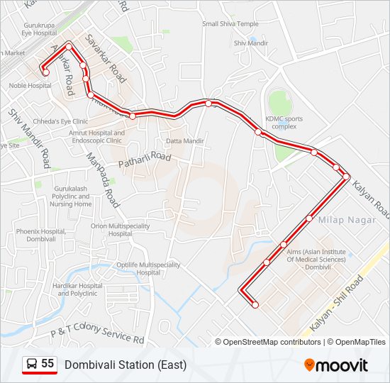 55 Route: Schedules, Stops & Maps - Dombivali Station (East) (Updated)
