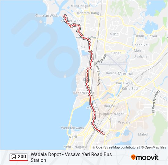200 Route: Schedules, Stops & Maps - Wadala Depot (Updated)