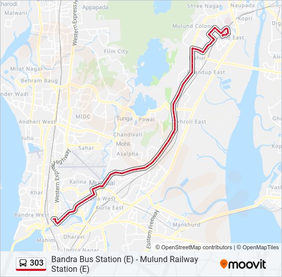 303 Route: Schedules, Stops & Maps - Bandra Bus Station (E) (Updated)
