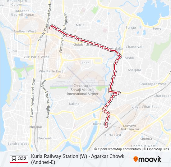 332 Route: Schedules, Stops & Maps - Agarkar Chowk (Andheri-E) (Updated)