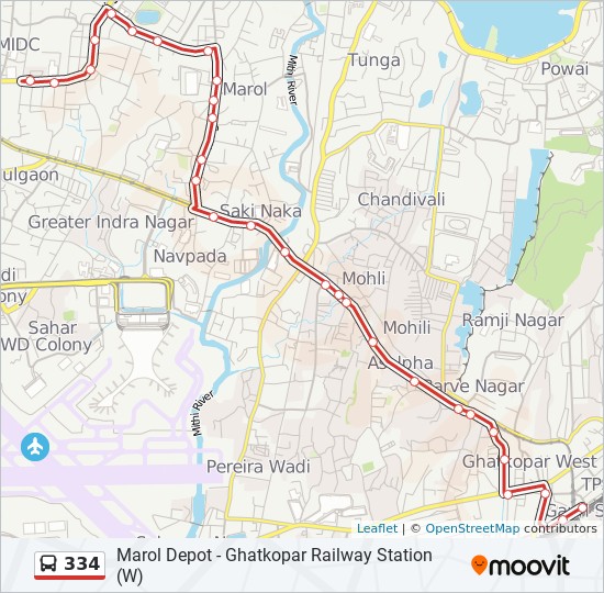 334 Route: Schedules, Stops & Maps - Marol Depot