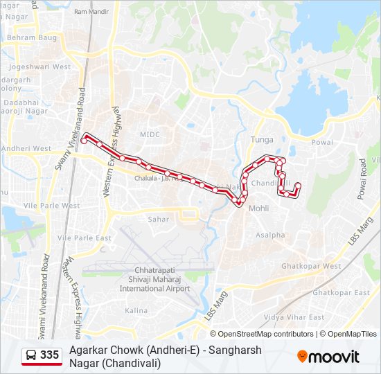 335 Route: Schedules, Stops & Maps - Agarkar Chowk (Andheri-E) (Updated)