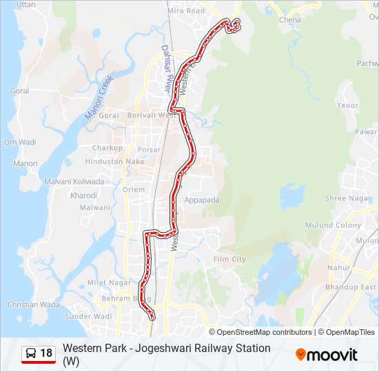 18 Route: Schedules, Stops & Maps - Jogeshwari Railway Station (W ...