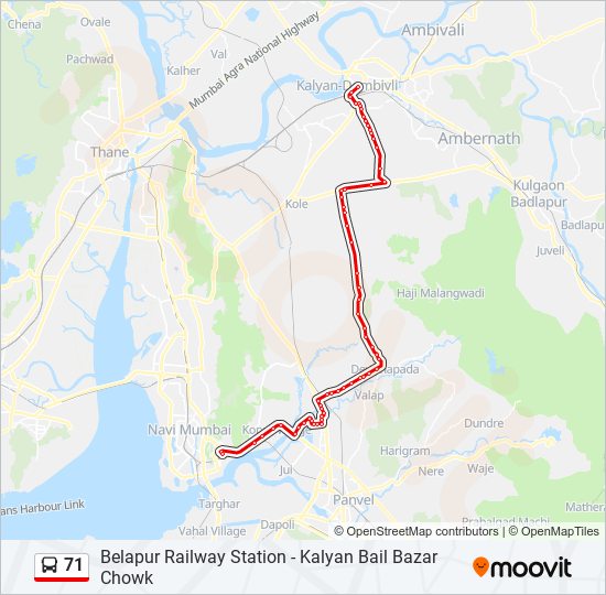 71 Route: Schedules, Stops & Maps - Belapur Railway Station (Updated)