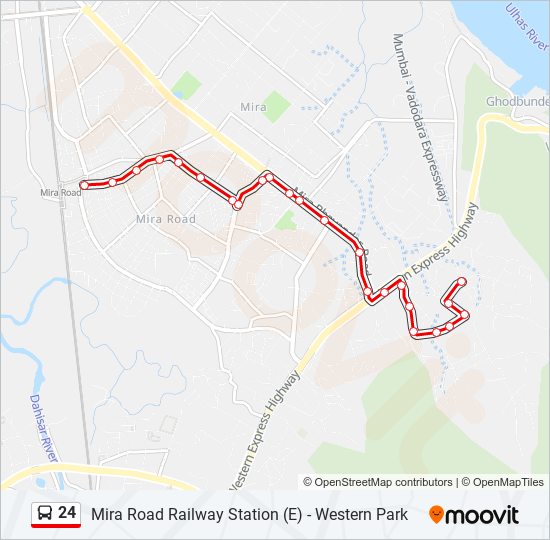 24 Route: Schedules, Stops & Maps - Mira Road Railway Station (E) (Updated)