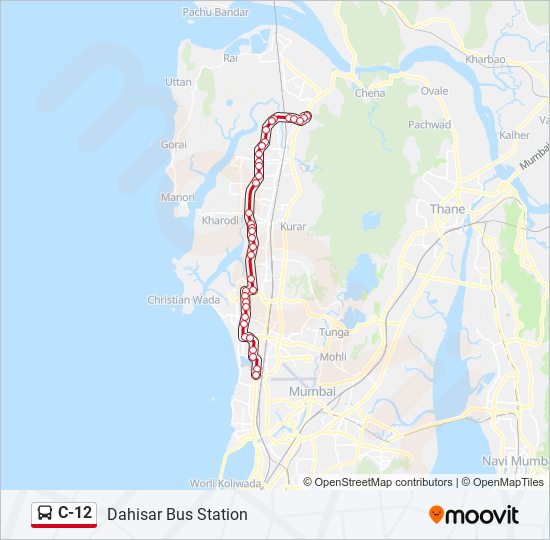 c12 Route: Schedules, Stops & Maps - Dahisar Bus Station (Updated)